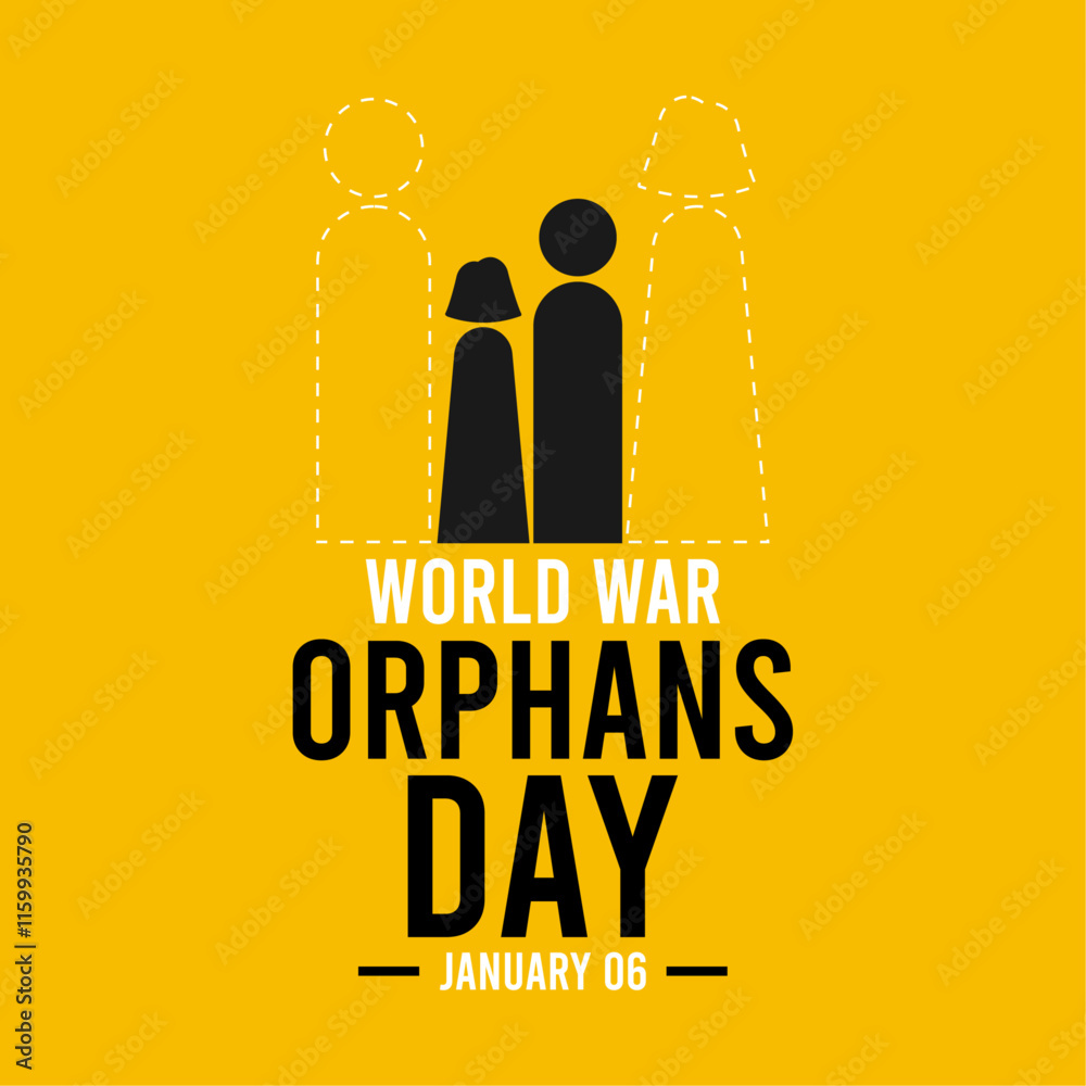 World war orphans day design on yellow background. Poster, banner, card ...