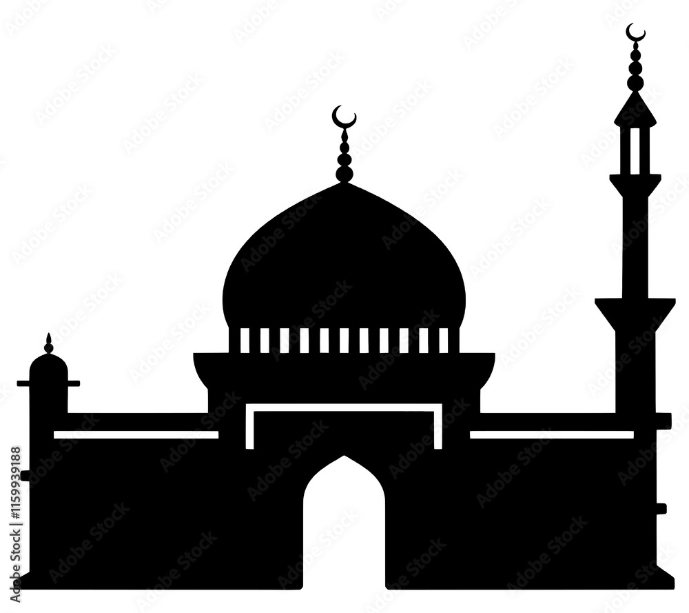 Silhouette of Mosques with Minars - Perfect for Ramadan and Eid ...
