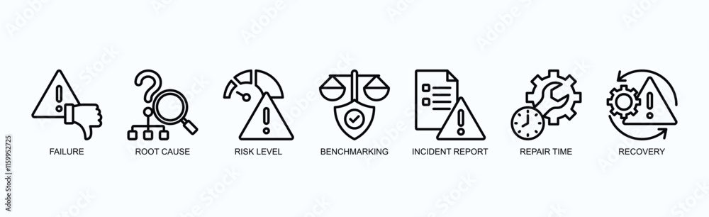 Incident Analysis And Recovery Icon Set Isolated Vector Illustration ...