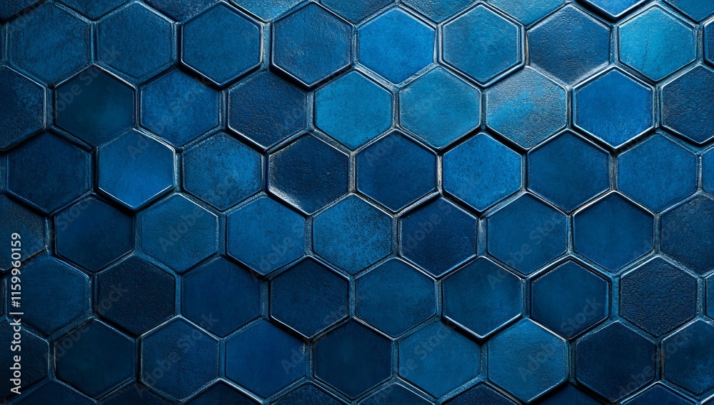 Blue hexagon tile texture background. Stock Photo | Adobe Stock