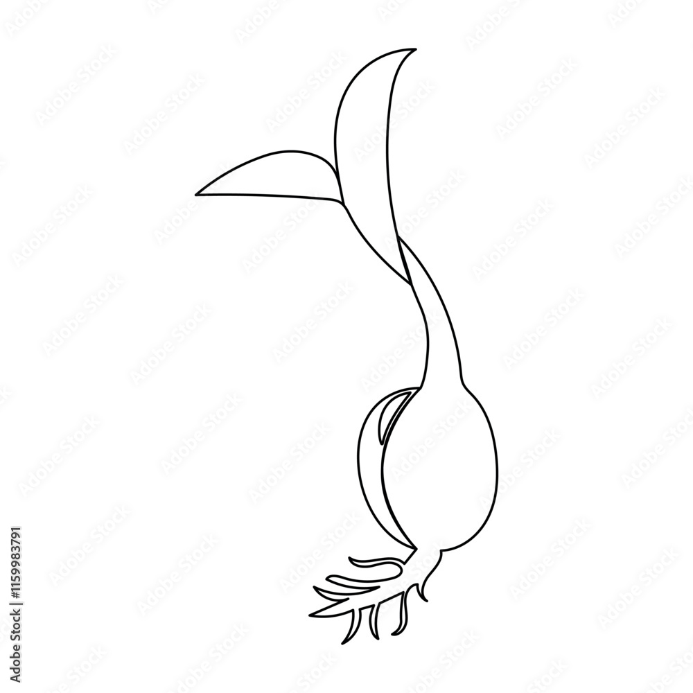 Growth plant continous single line art drawing which plays an important ...