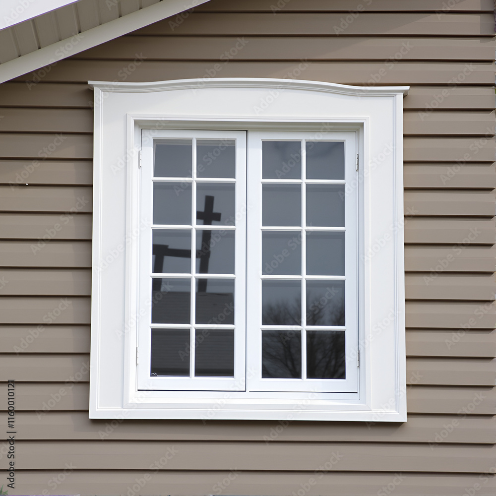 Double hung window with fixed top sash and bottom sash that slides up ...