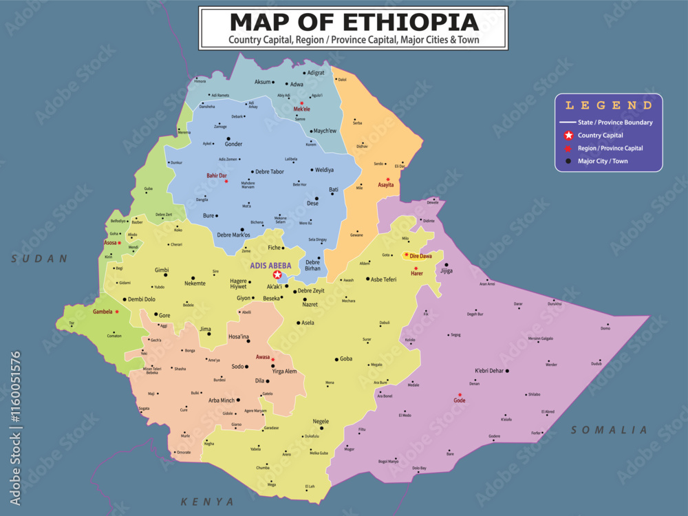 African Countries Geography Political map. Political map of country ...