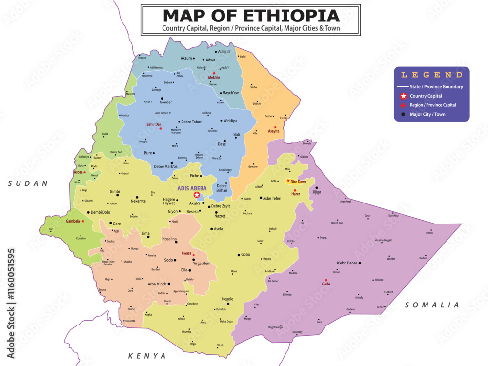 African Countries Geography Political map. Political map of country ...