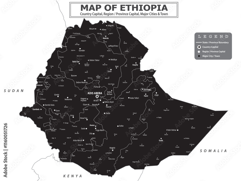 African Countries Geography Political map. Political map of country ...