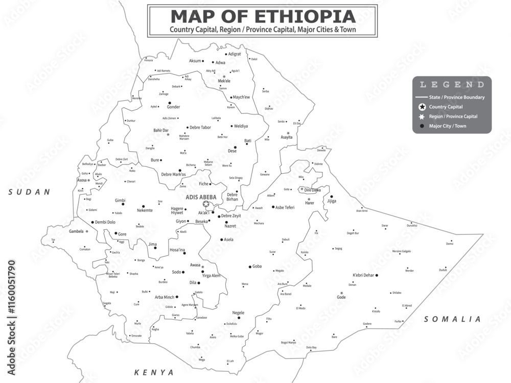 African Countries Geography Political map. Political map of country ...