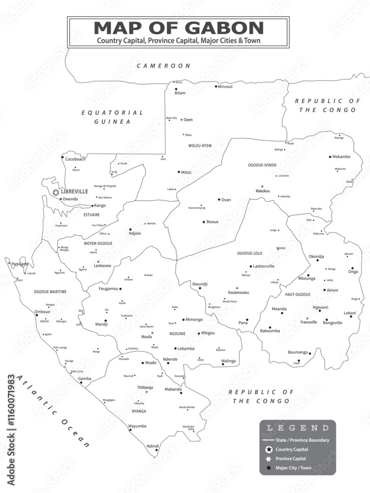 African Countries Geography Political map. Political map of country ...