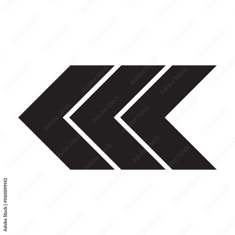 Arrow stencil, geometric icon. Pointing shapes. Simple arrow sign ...