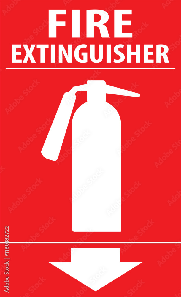 Fire extinguisher direction arrow sign.eps Stock Vector | Adobe Stock