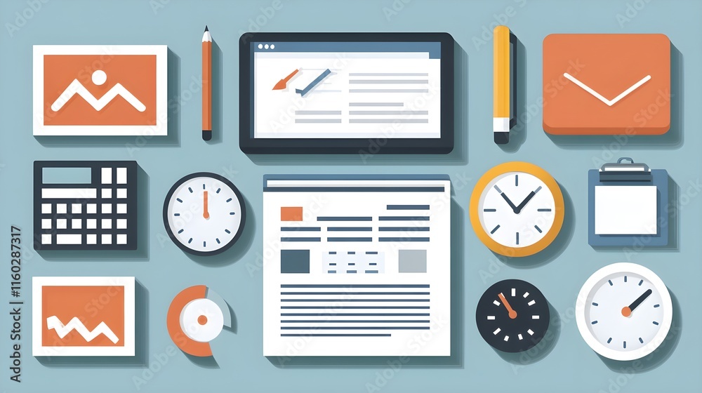 Organizing digital tasks and productivity tools home office infographic ...