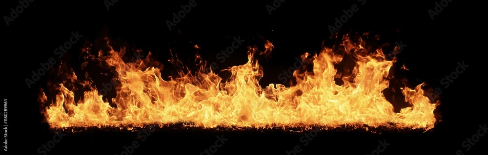 Complete Bonfire with Full Blaze of Burning Big Flames: Panoramic View ...