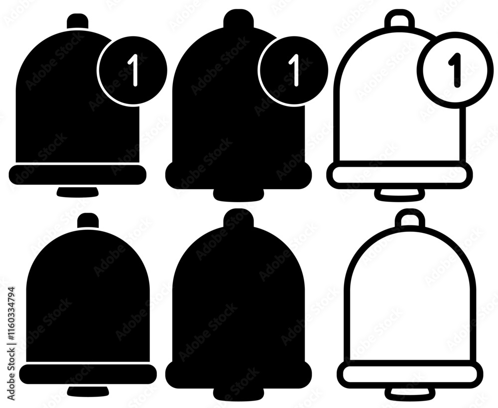 bell icon, simple flat style, illustration, logo sign symbol pictogram ...