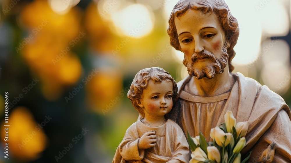 St. joseph's day celebration with artistic depiction of saint joseph ...
