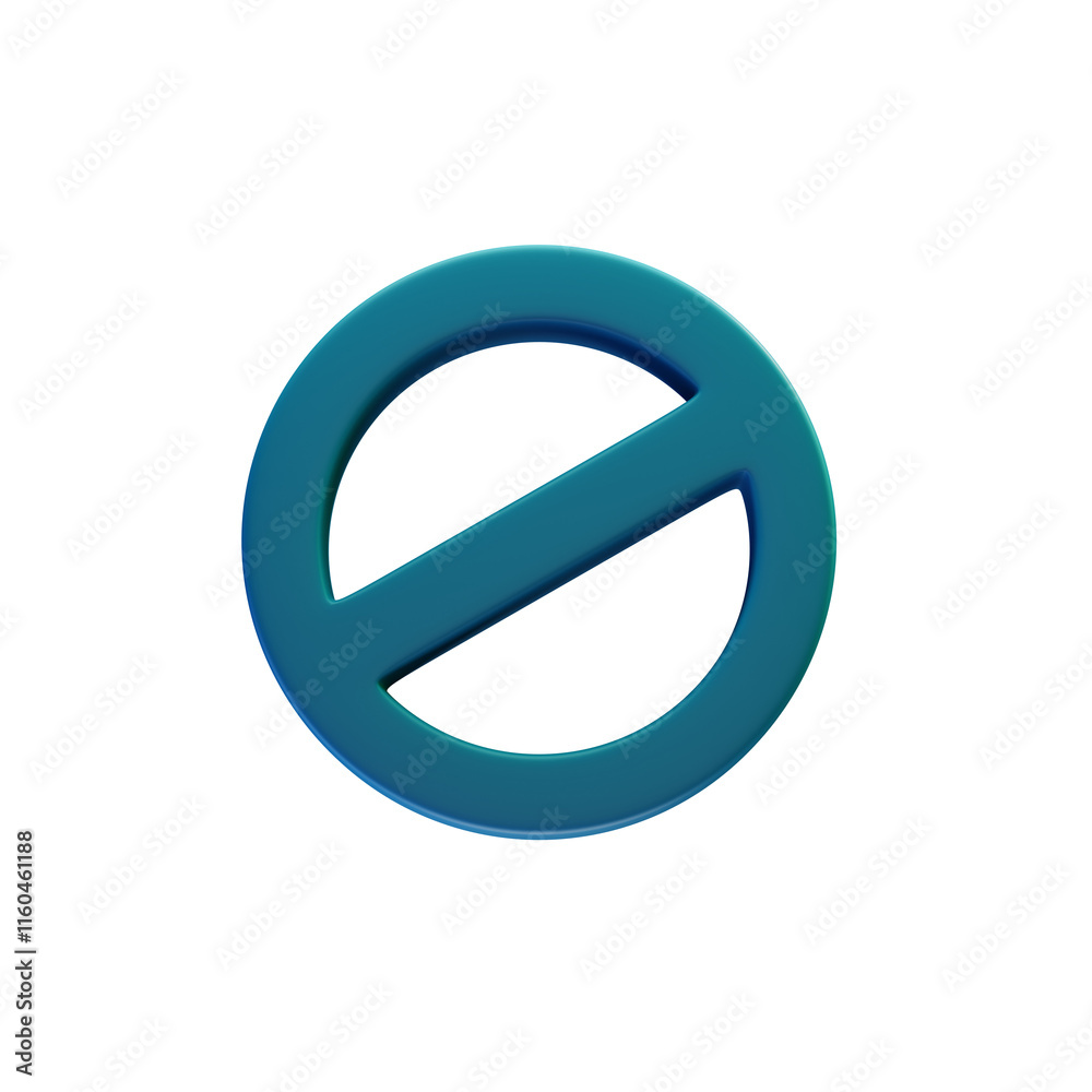 not allowed 3d icon render - on Transparent background Stock ...