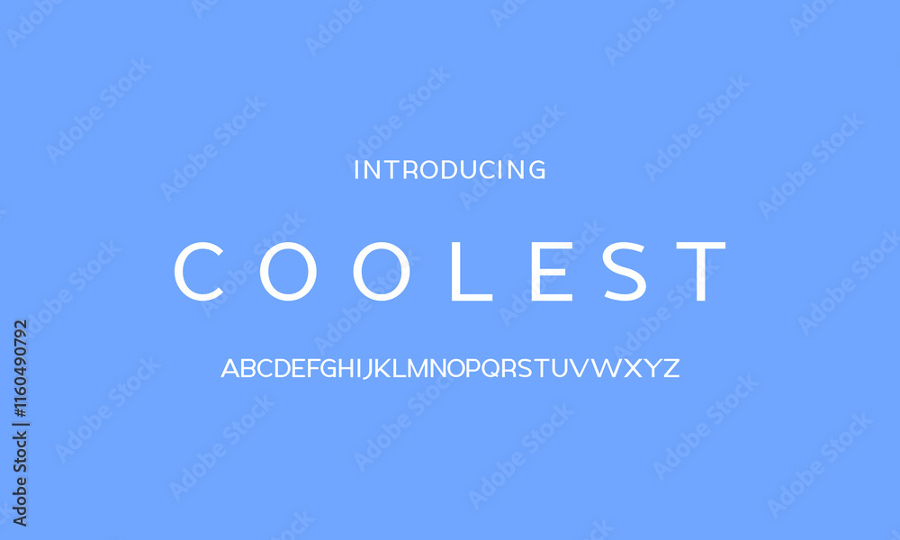 Sans serif typography font vector. Modern clean regular character set ...