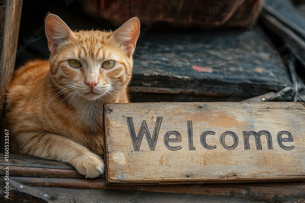 'Welcome' sign in a wooden frame. Stock Photo | Adobe Stock