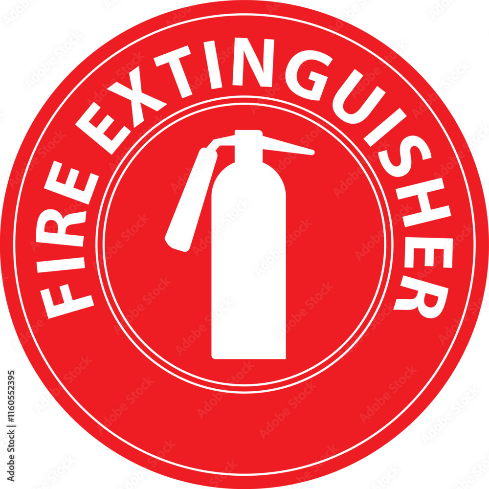 Fire extinguisher sign sticker vector.eps Stock Vector | Adobe Stock