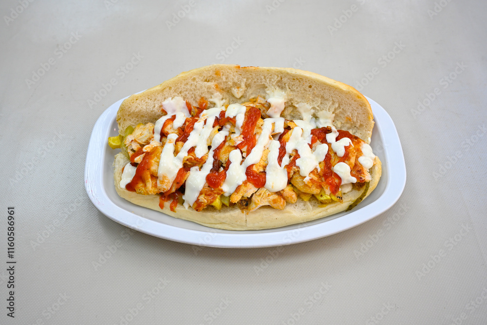 Meat Chicken Doner, between bread (Turkish Name : ekmek arasi et doner ...