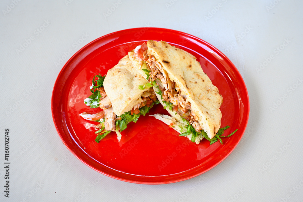 Meat Chicken Doner, between bread (Turkish Name : ekmek arasi et doner ...