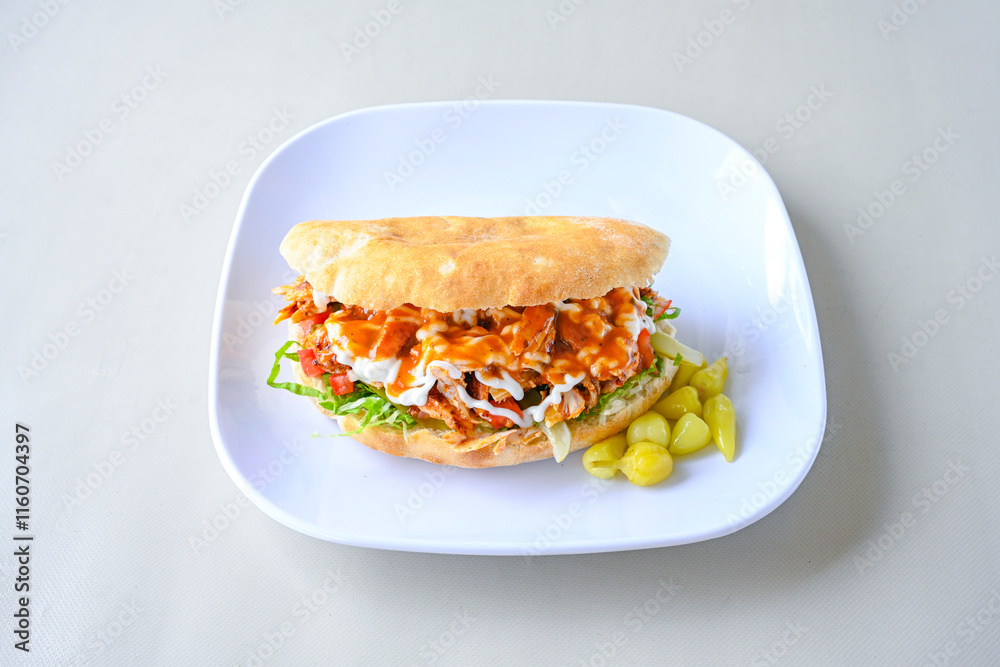 Meat Chicken Doner, between bread (Turkish Name : ekmek arasi et doner ...