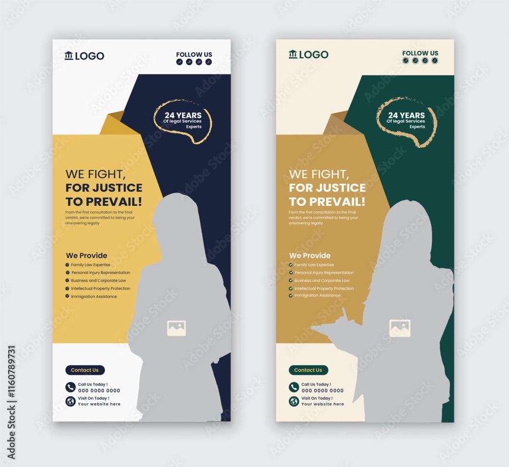 Law firm service DL flyer, law agency advertising rack card, and law ...