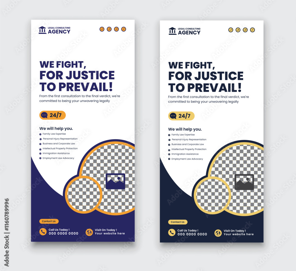 Law firm service DL flyer, law agency advertising rack card, and law ...