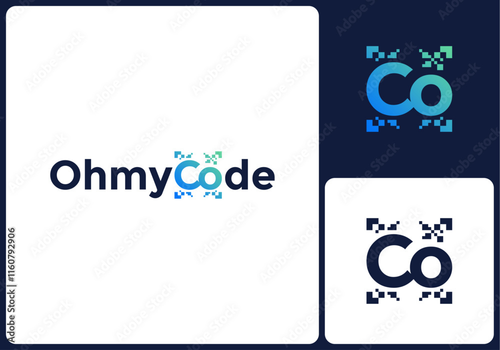 Vector de Stock Gradient QR code scan minimal badge vector illustration ...