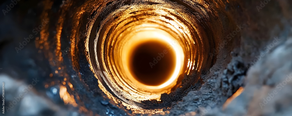 Fotografie Underground Pipe Liner Curing Process - Realistic Cross ...