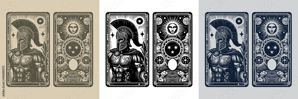 vintage spartan playing card tattoo design Stock Vector | Adobe Stock