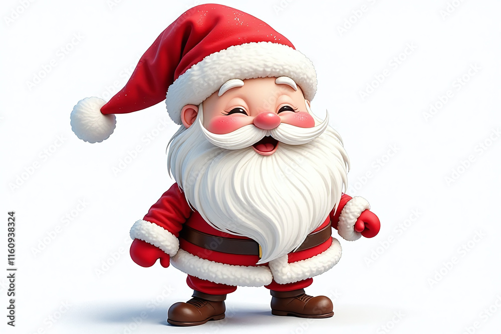 cute cartoon santa claus hyper realistic photo watercolor style ...