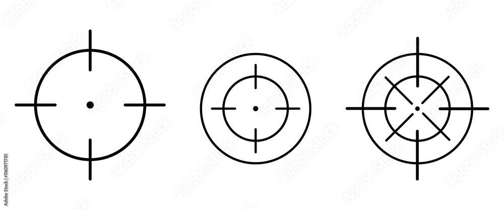 Target aim icon collection. Crosshair target weapon sniper army sight ...