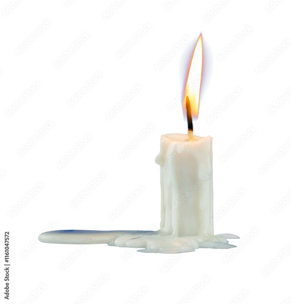 Melt candle with fire element Stock Photo | Adobe Stock