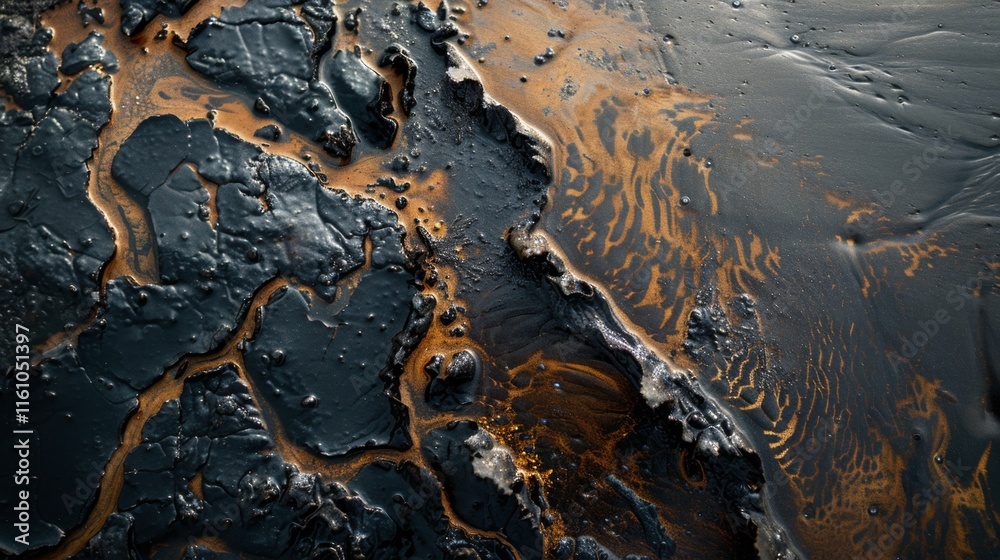 contaminated sea water from oil products that got into the water after ...