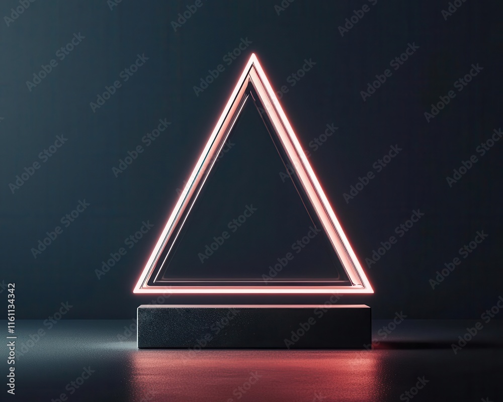 Triangular prism splitting light into success symbols, 3D illustration ...