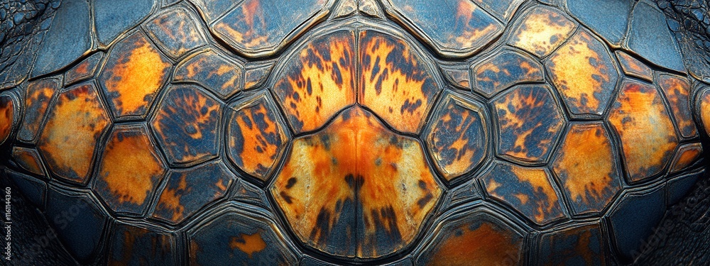 Intricate hexagonal patterns of a sea turtle shell showcasing nature's ...