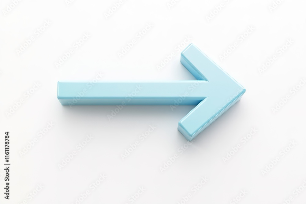 Light blue arrow pointing right, isolated on white background. Simple ...