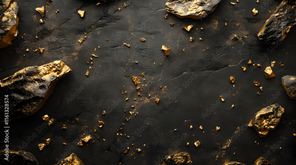 un fondo de tierra negra con piedras y elementos naturales en color ...