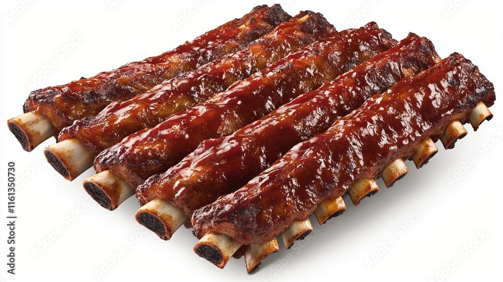 Succulent barbecue pork ribs glazed with sticky sweet sauce, perfectly ...