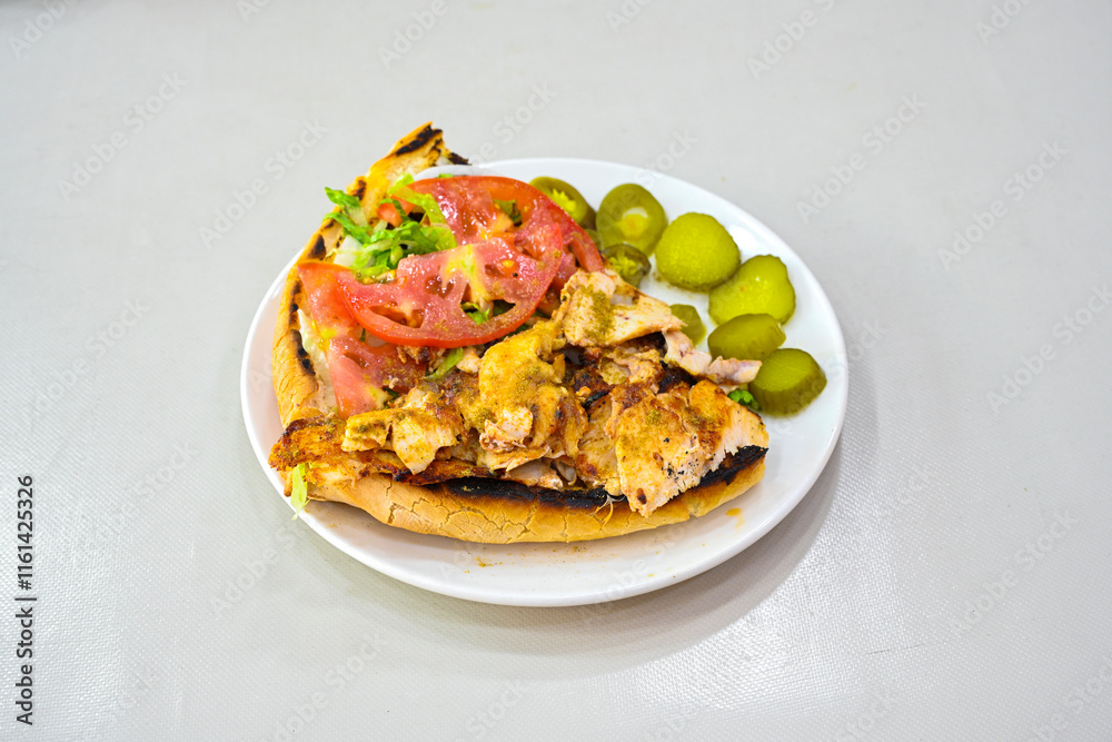 Meat Chicken Doner, between bread (Turkish Name : ekmek arasi et doner ...