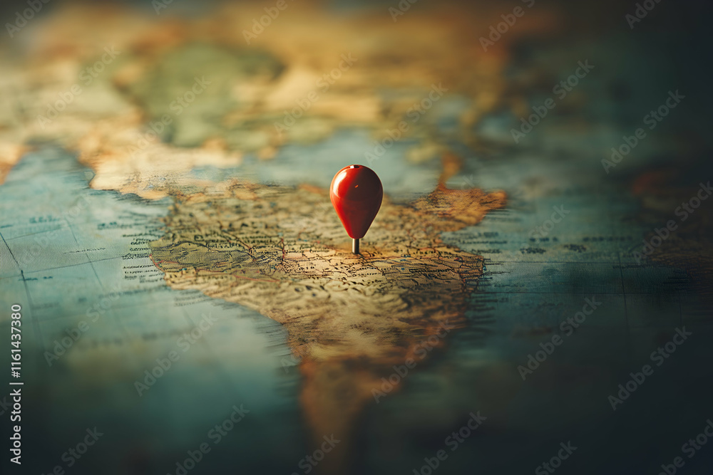 Political map with a red pin marking a location, suitable for business ...