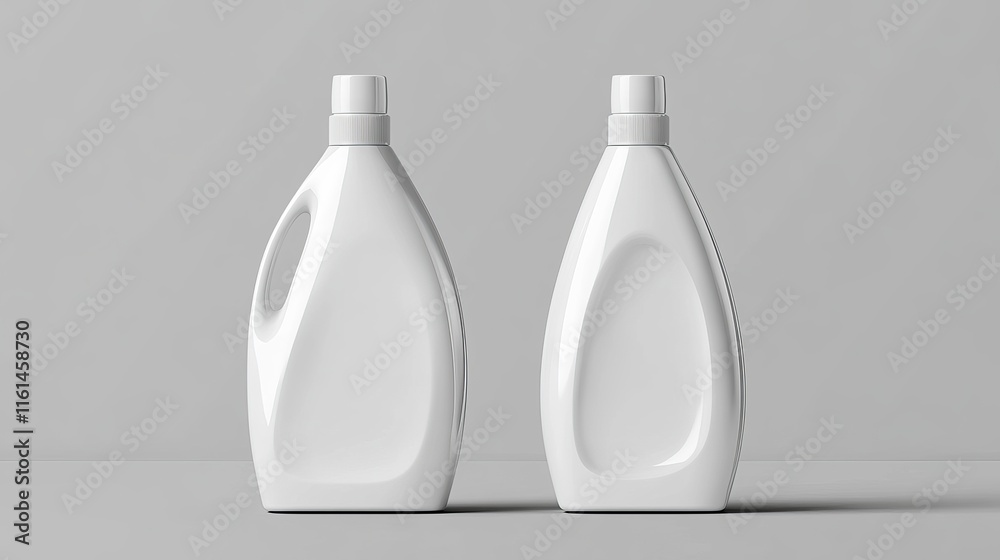 Realistic laundry detergent plastic bottle Vector mockup template for ...