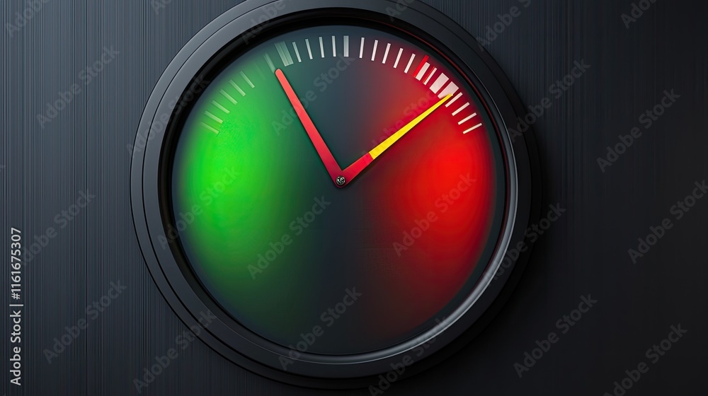 ภาพประกอบ Stock Power usage statistics concept. A circular dial with a ...