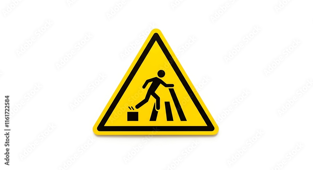 Yellow Triangle Warning Sign Trip Hazard Symbol Safety Caution Stock ...