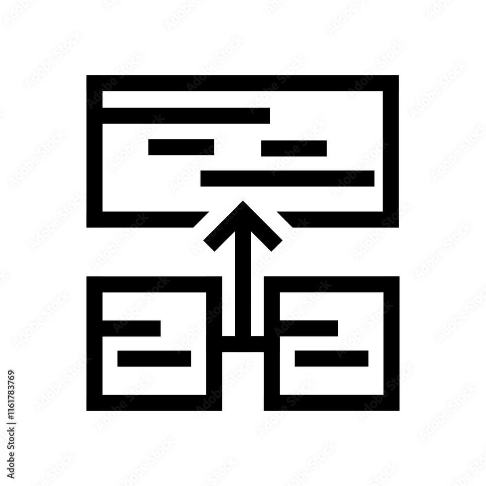 Integrated master plan icon in black, outline style and transparent ...