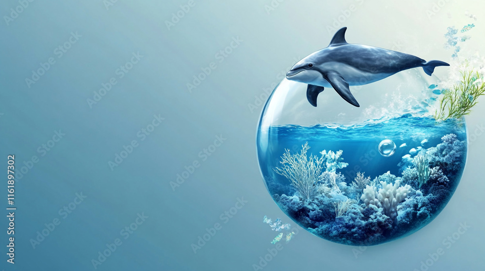 A stunning artwork of whales, coral reefs, and fish, celebrating the ...