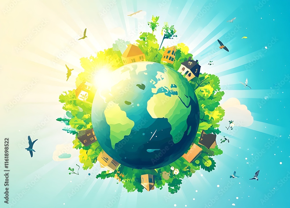 World Environment Day poster design with Earth and nature elements ...