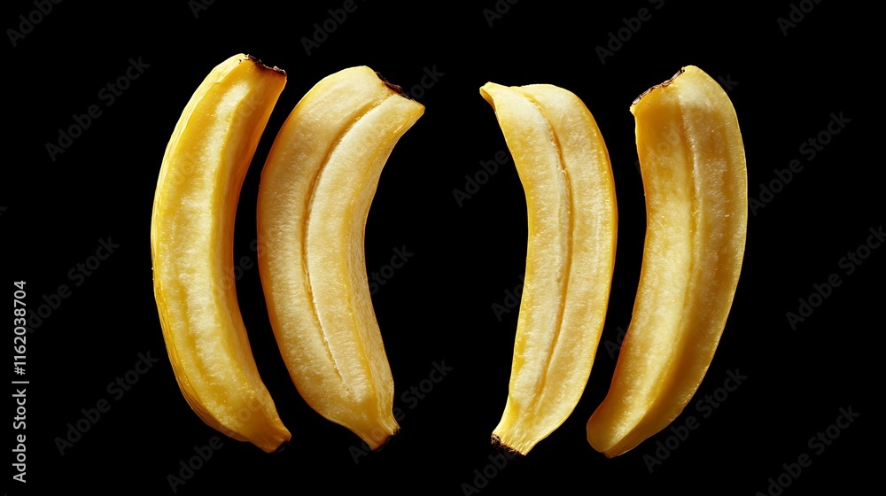Two golden, crispy French fries with a perfectly fried texture ...