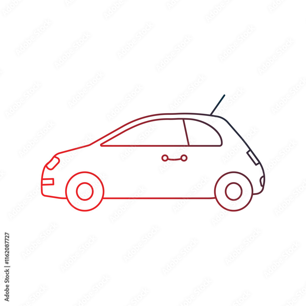 car gradient outline icon with white background vector stock ...