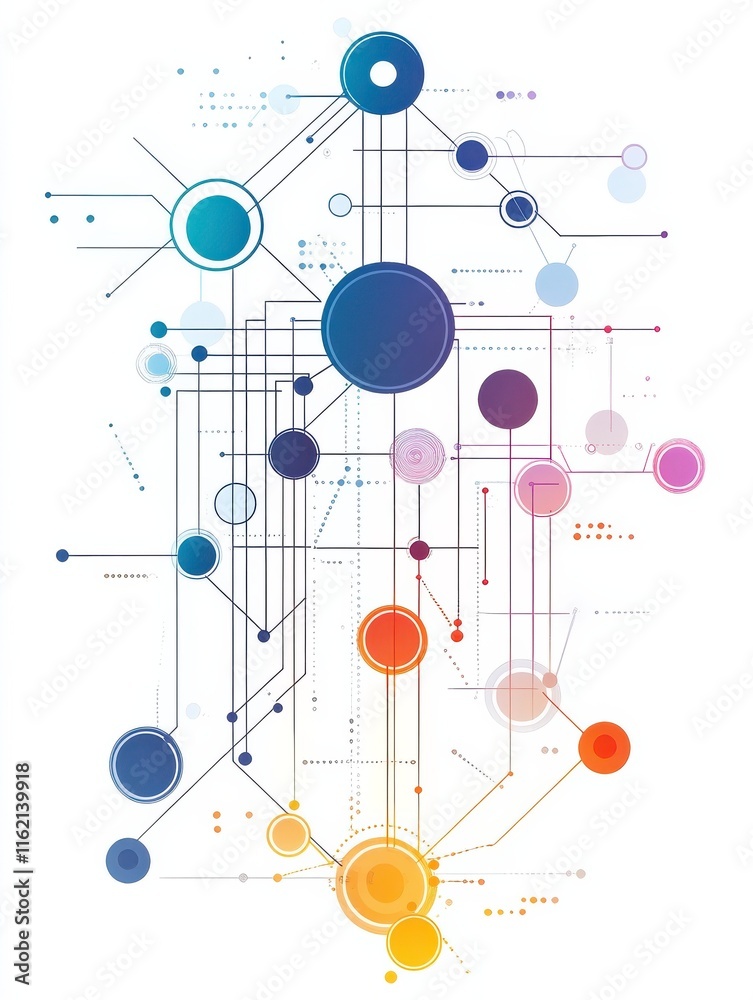 Mind map network diagram. Mindfulness flowchart infographic template ...