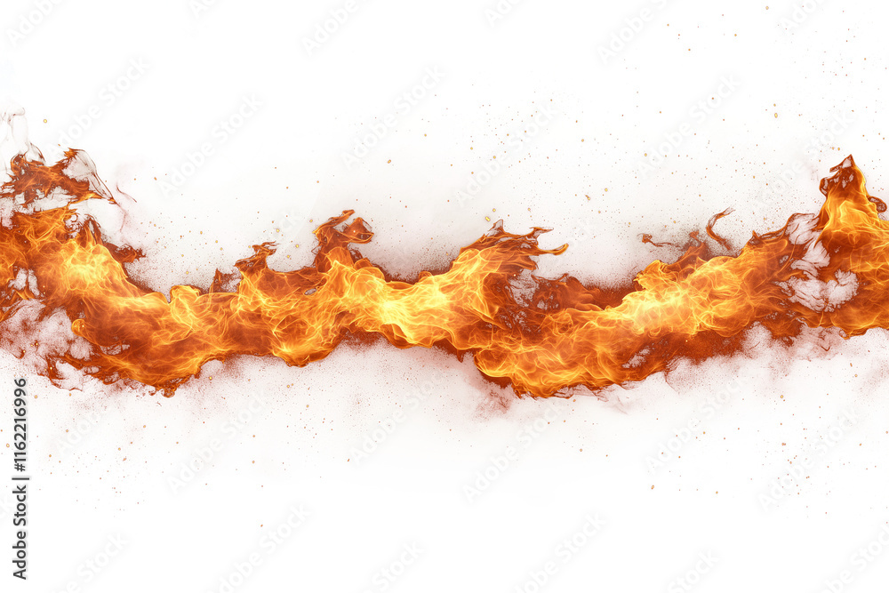 Realistic fire flame isolated on a transparent background, showcasing ...